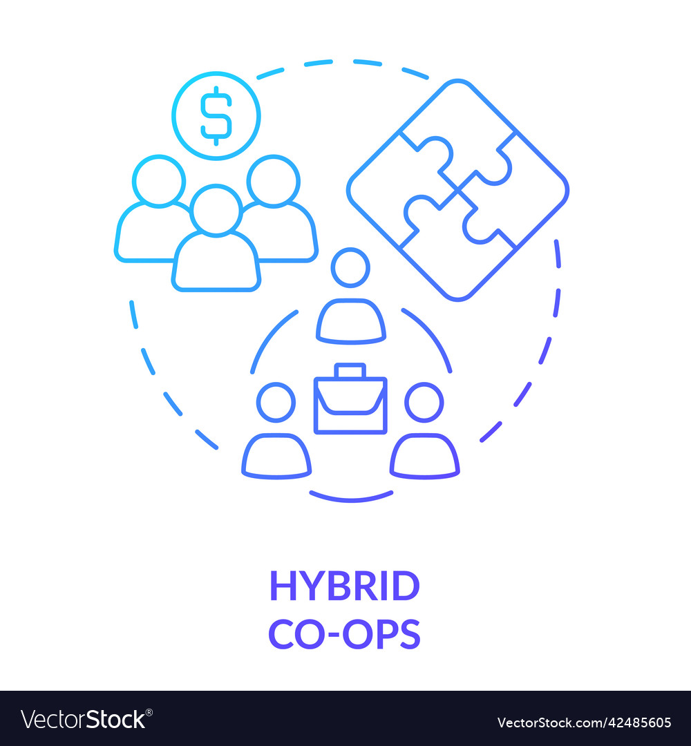 Hybrid co-ops blue gradient concept icon Vector Image Hybrid co-ops blue gradient concept icon Vector Image
