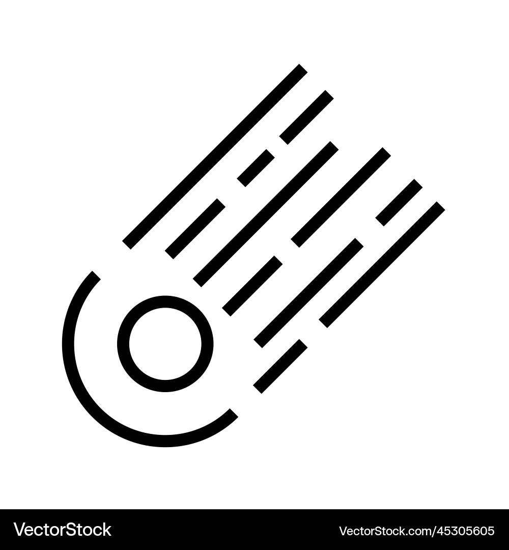 Meteor icon line isolated on white background Vector Image