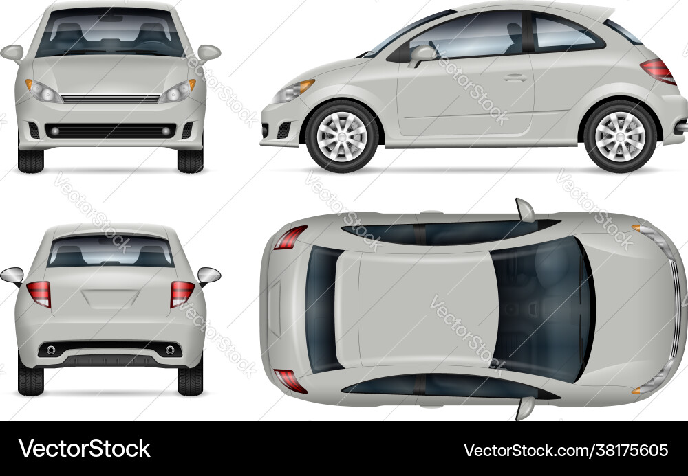Mini car mockup isolated vehicle template Vector Image