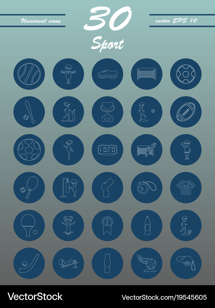 Minimalistic thin line sports sharp icons Vector Image