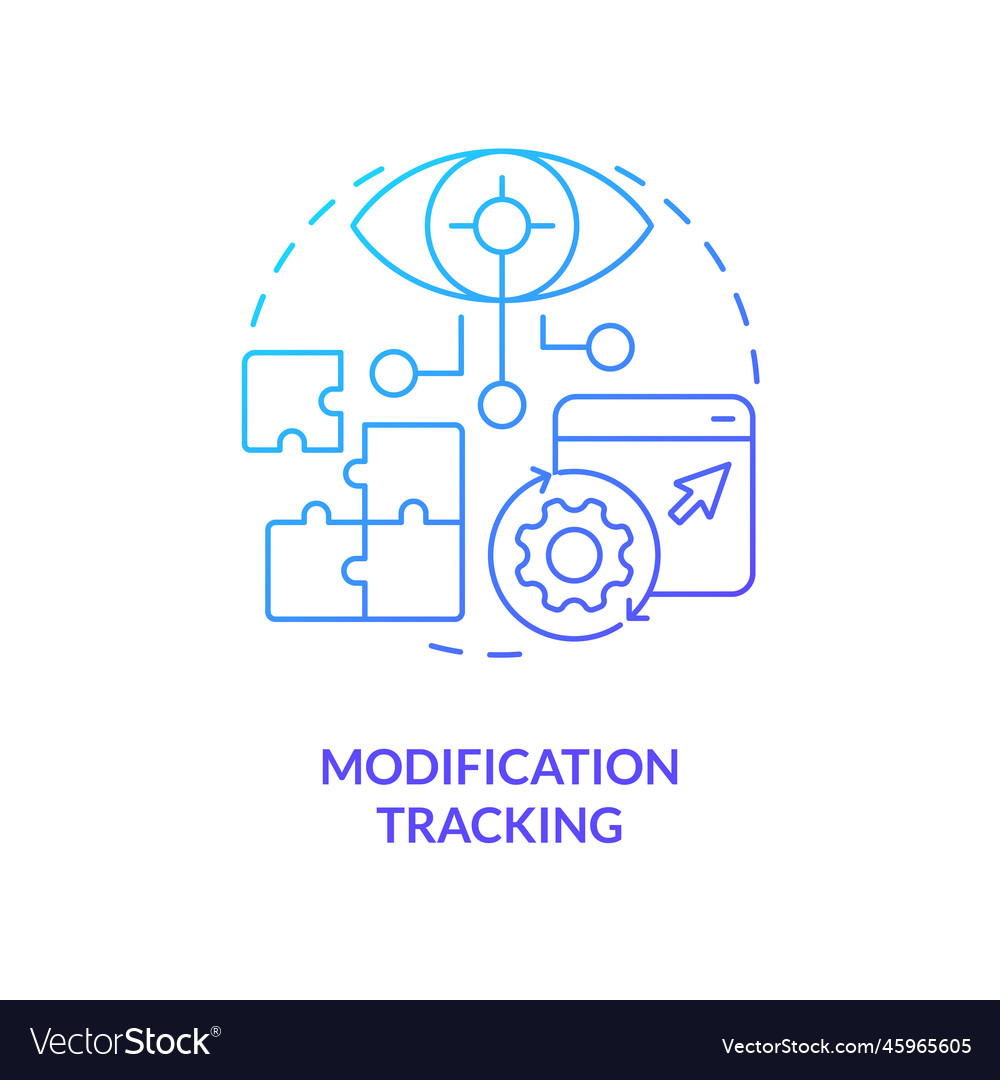 Modification tracking blue gradient concept icon Vector Image