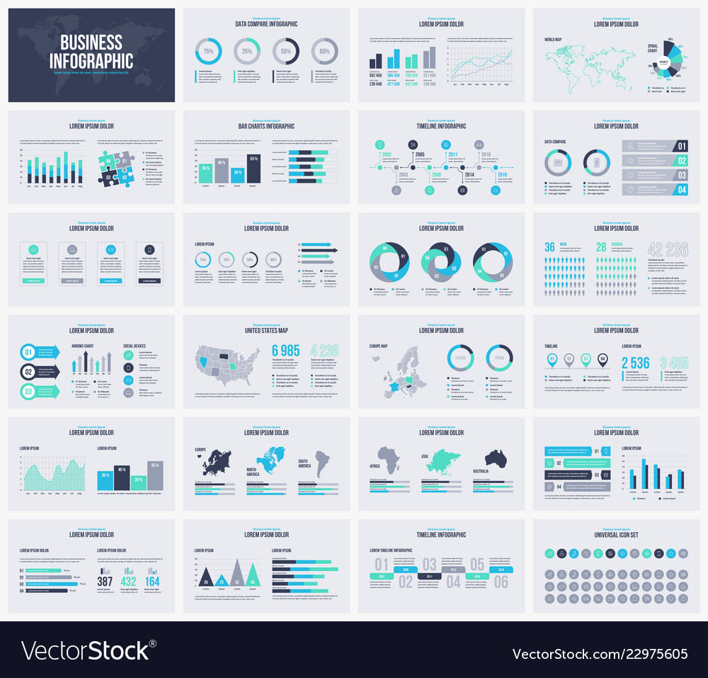 Multipurpose presentation template infographic Vector Image Multipurpose presentation template infographic Vector Image