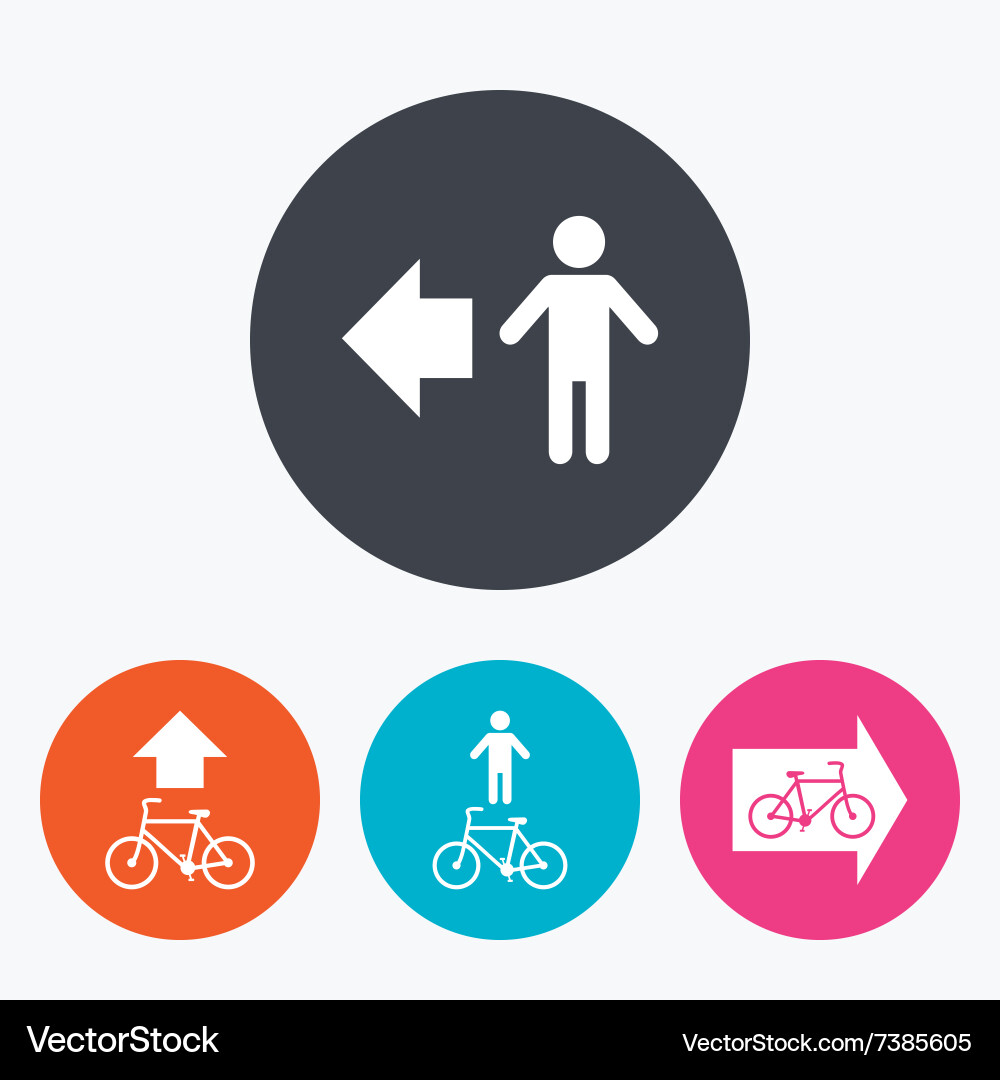 Pedestrian road icon bicycle path trail sign Vector Image