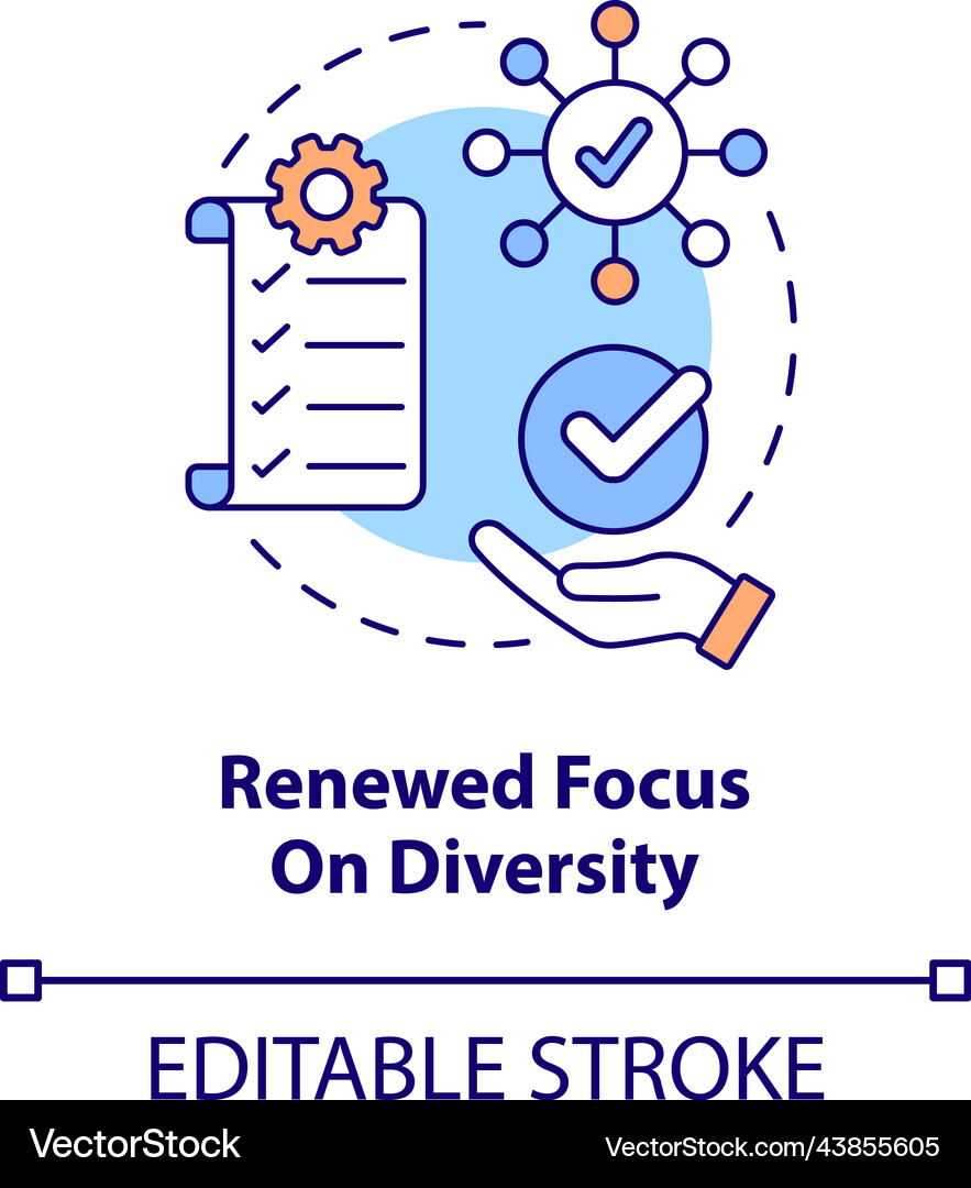 Renewed focus on diversity concept icon Royalty Free Vector