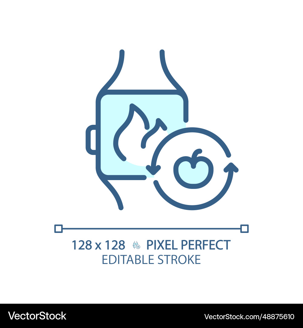 2d customizable thin line blue smartwatch Vector Image