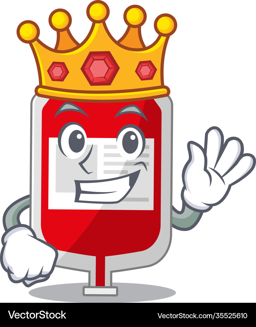 A wise king blood plastic bag mascot design Vector Image