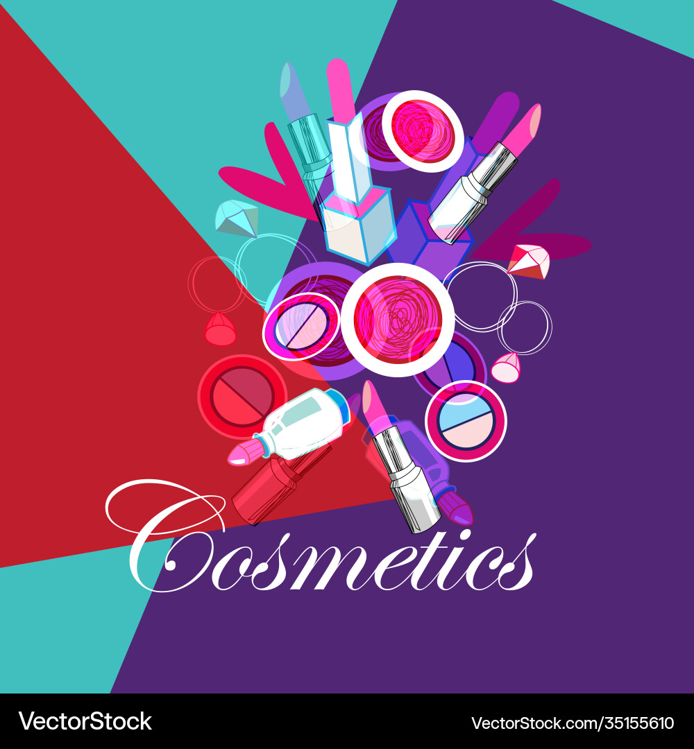 Bright poster with cosmetics lipstick Royalty Free Vector