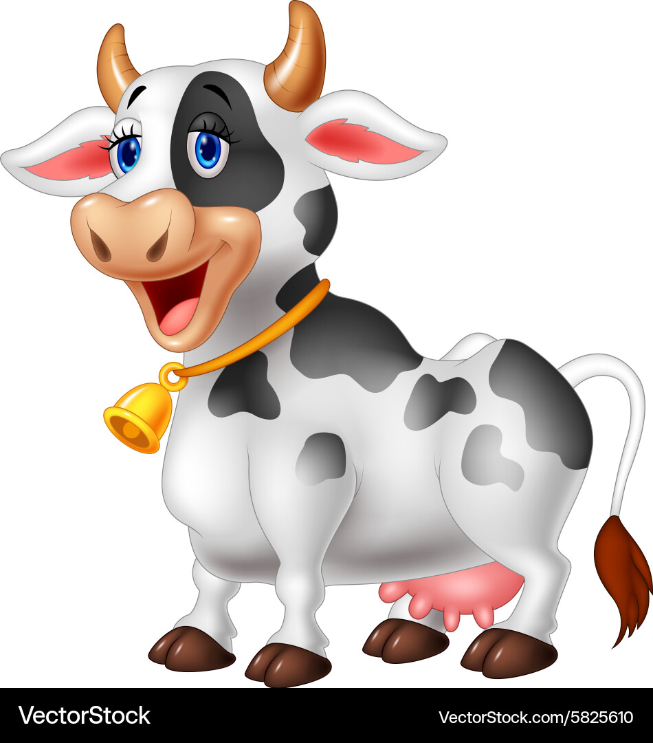 Cartoon happy cow Royalty Free Vector Image - VectorStock