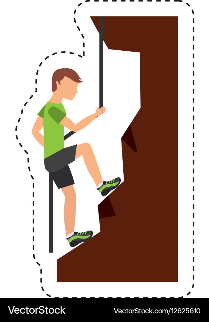 Climbing extreme sport icon Royalty Free Vector Image