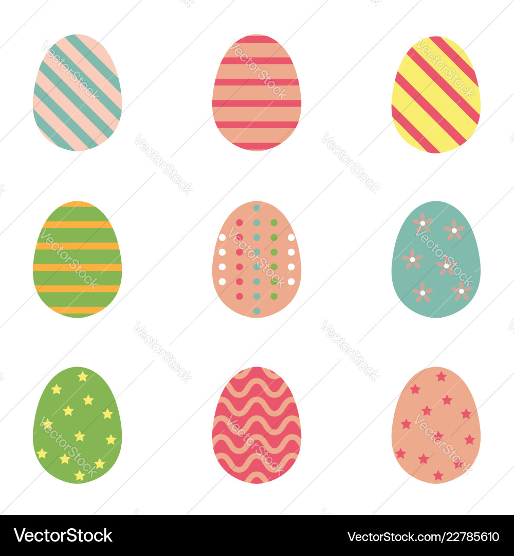 Color easter eggs for spring holiday Royalty Free Vector