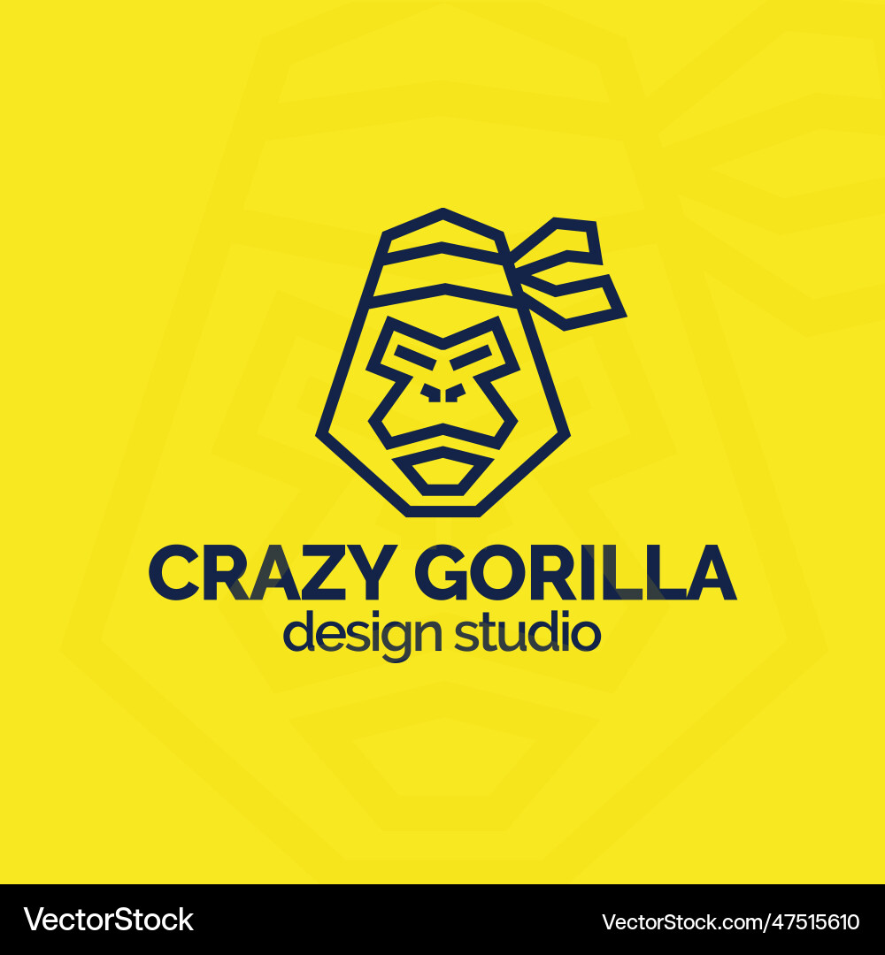 Crazy gorilla emblem with head gorilla black color