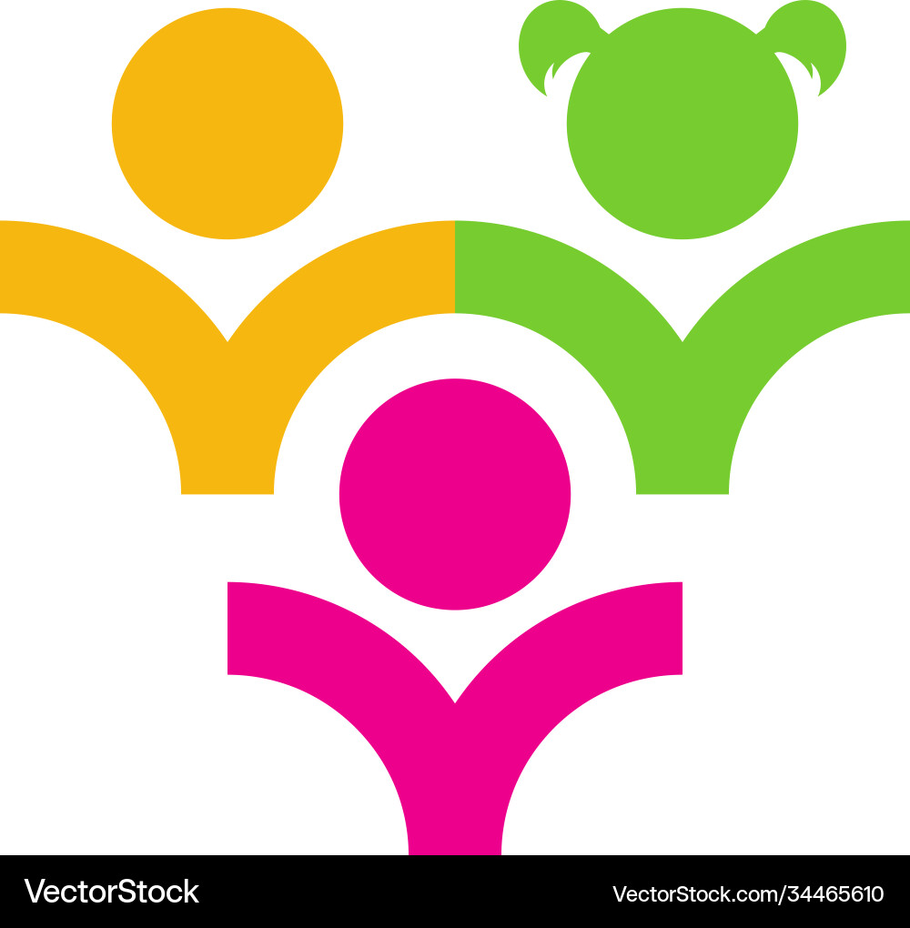 Family logo design template community Royalty Free Vector