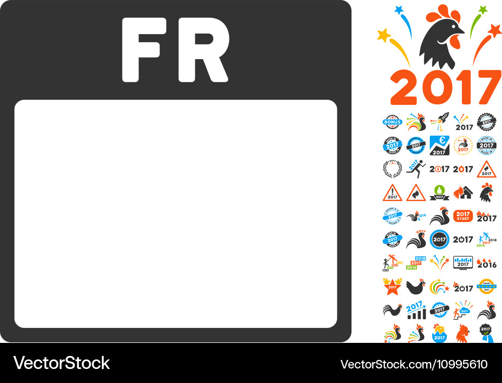 Friday calendar page flat icon with bonus Vector Image