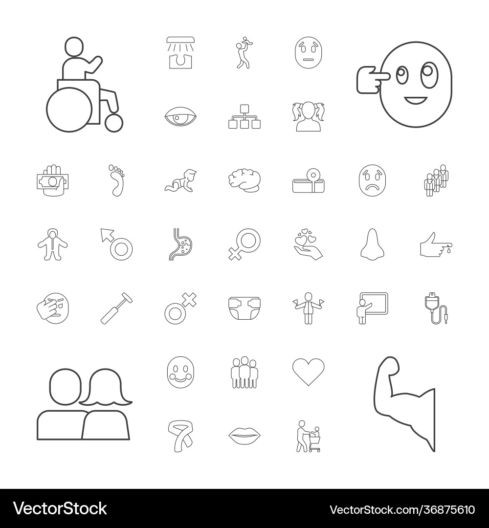 Human icons Royalty Free Vector Image - VectorStock
