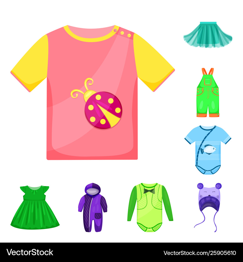 Isolated object baby and kid symbol set Royalty Free Vector