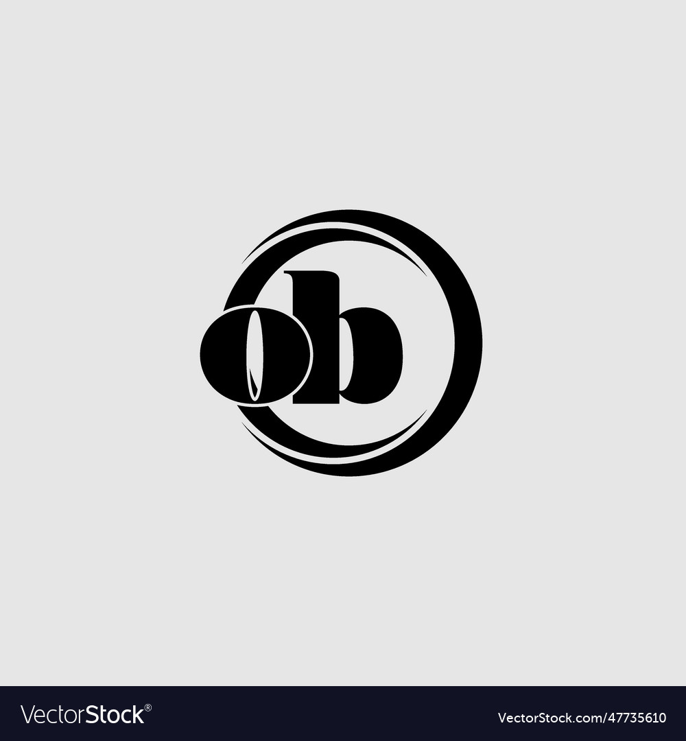 Letters ob simple circle linked line logo Vector Image