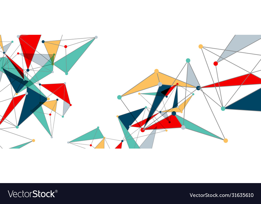 Line points connections triangular technology Vector Image