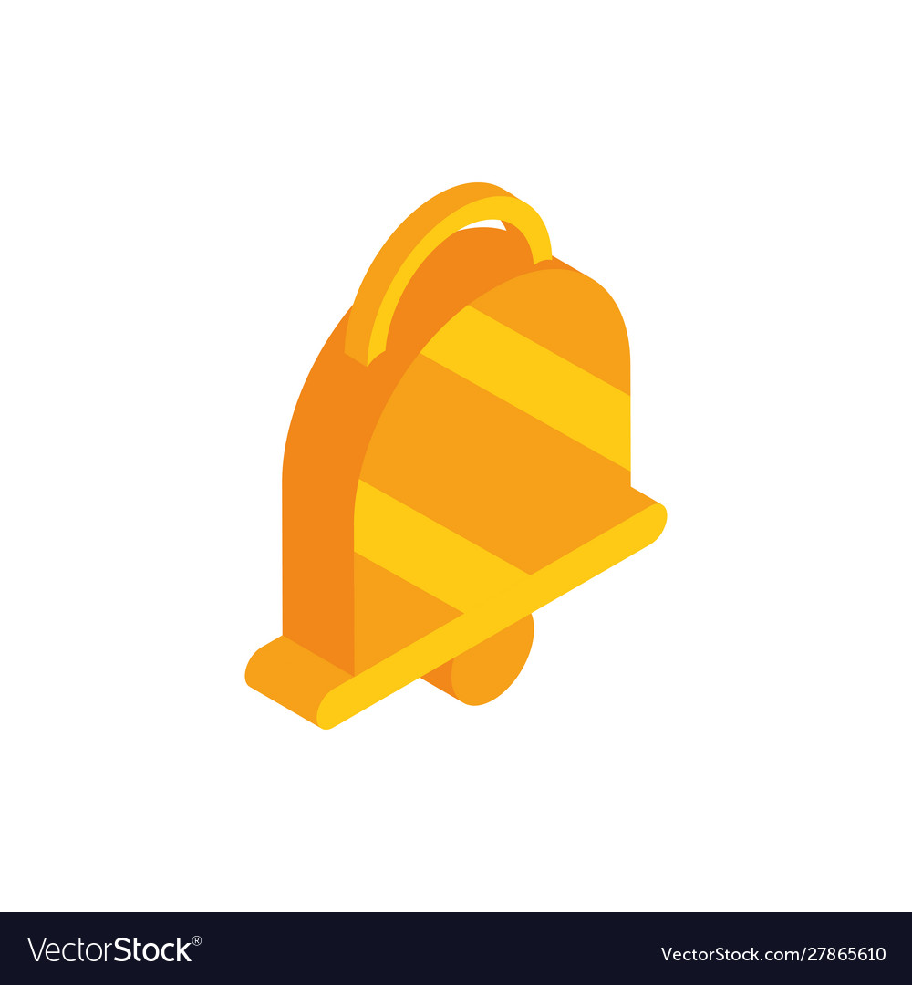 Notification bell social media isometric icon Vector Image