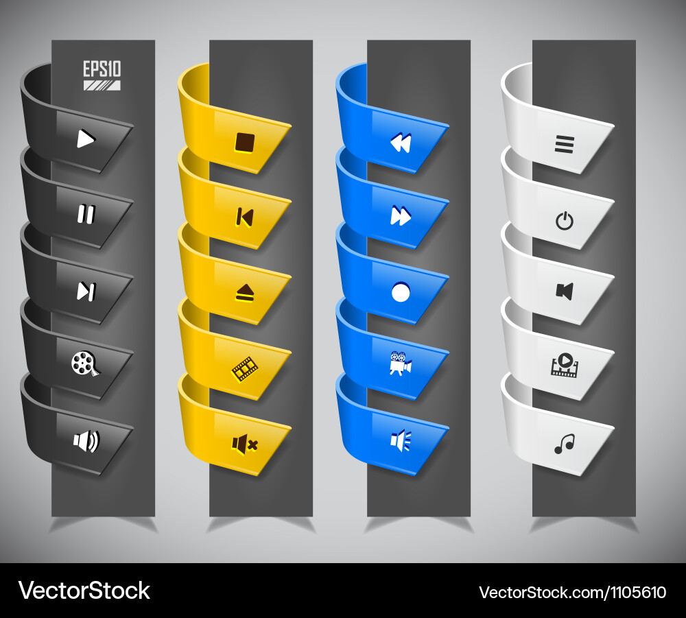 Set of plastic ribbons Royalty Free Vector Image