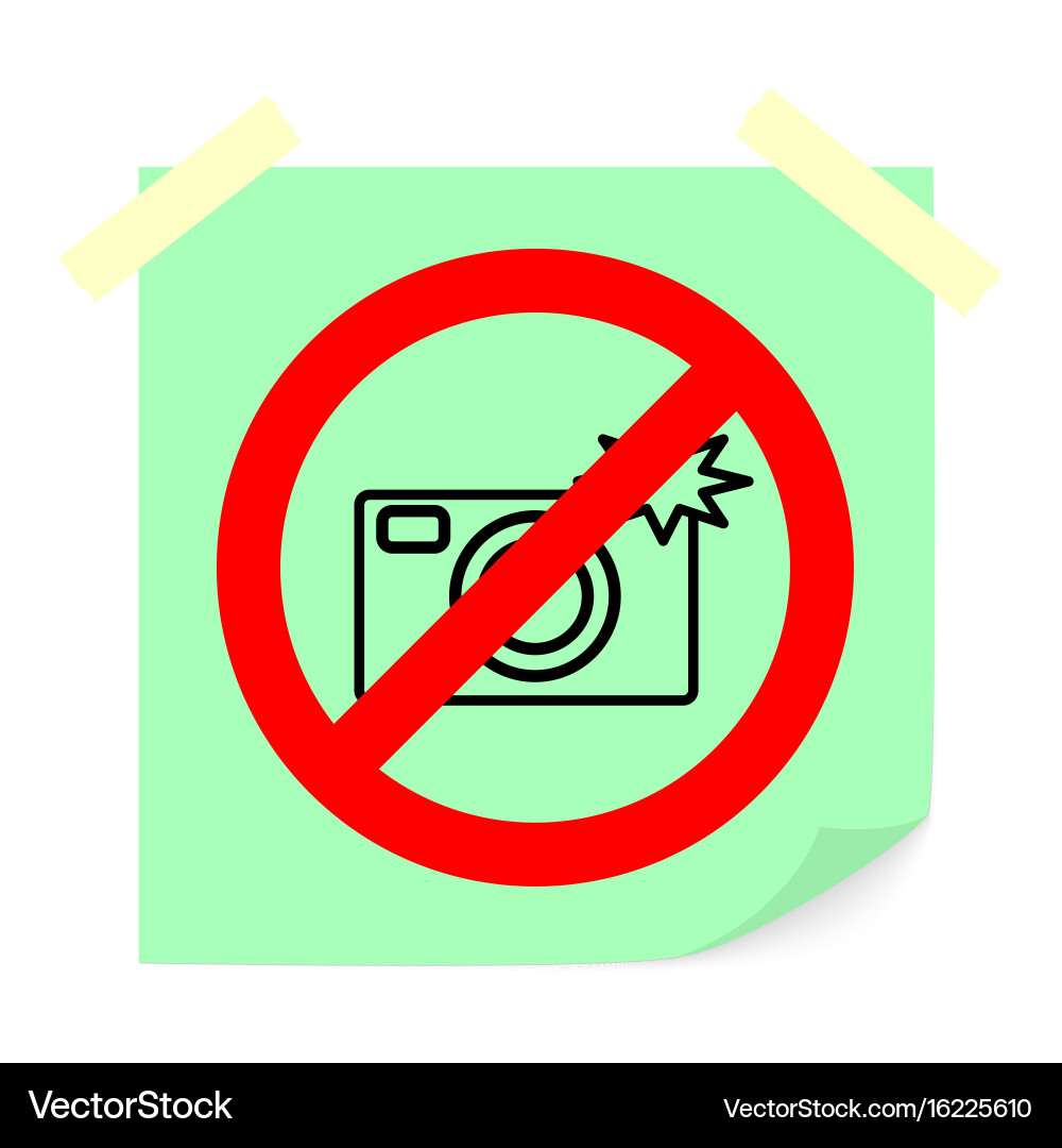 Sign prohibiting use of camera Royalty Free Vector Image