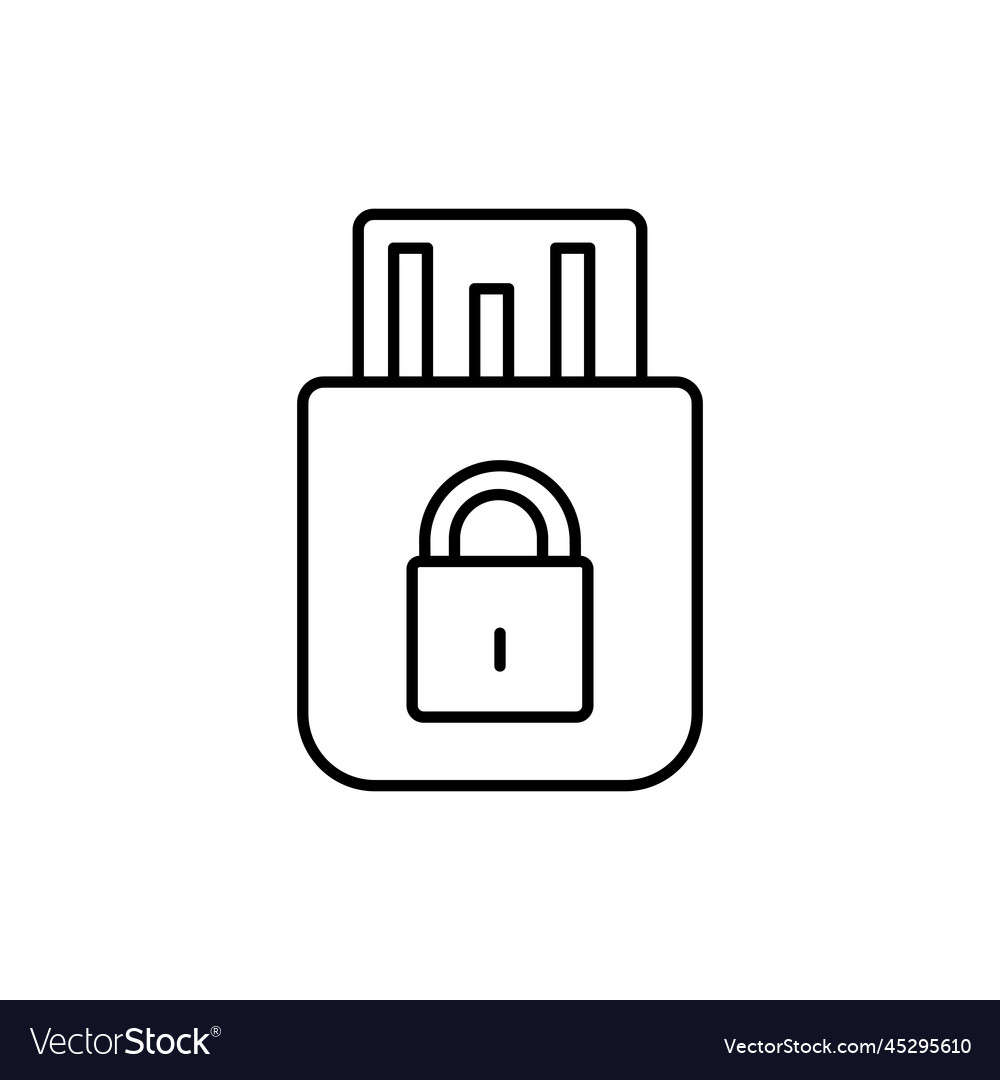 Usb Key Cyber Security Network Electronic Vector Image 