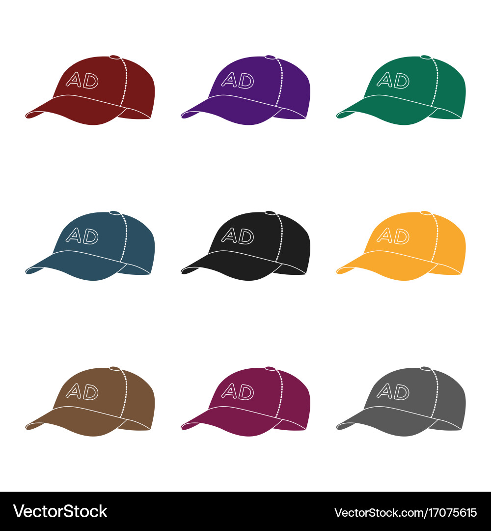 Baseball cap advertising icon in black style Vector Image