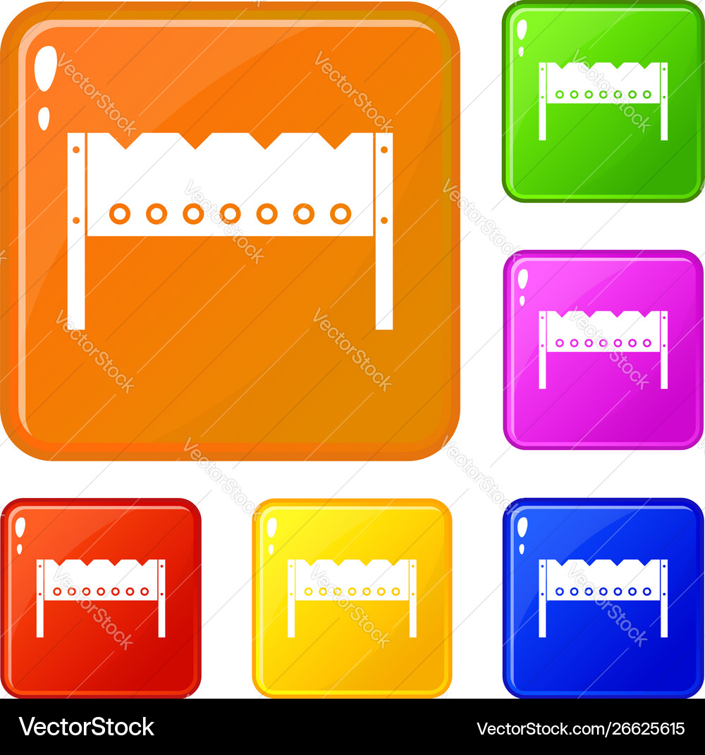 Brazier icons set color Royalty Free Vector Image