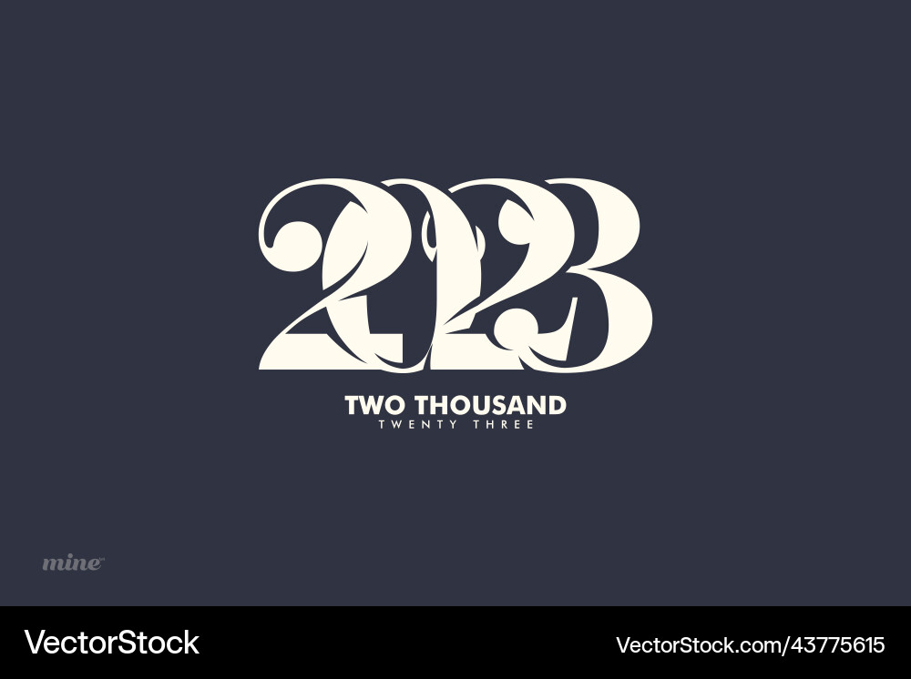 Classic and clean 2023 logo for new year Vector Image