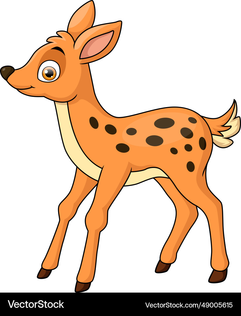 Cute deer cartoon on white background Royalty Free Vector
