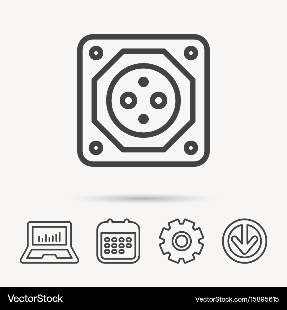European socket icon electricity power adapter Vector Image