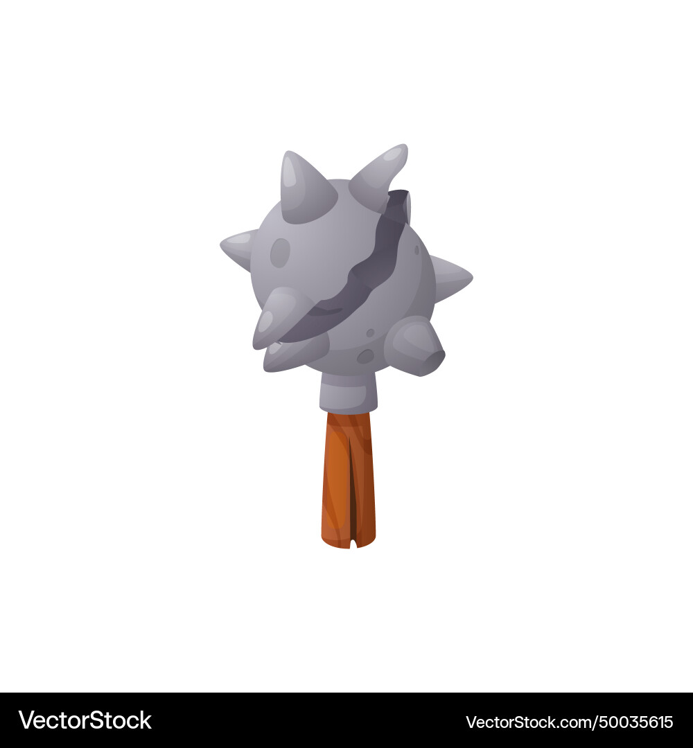 Mace game weapon cartoon style Royalty Free Vector Image