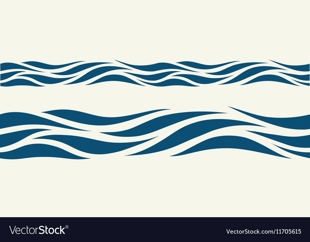 Seamless pattern with stylized blue waves Vector Image