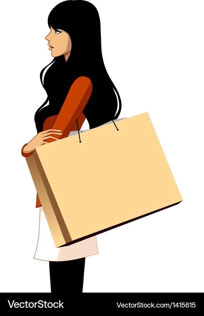 Shopping woman Royalty Free Vector Image - VectorStock