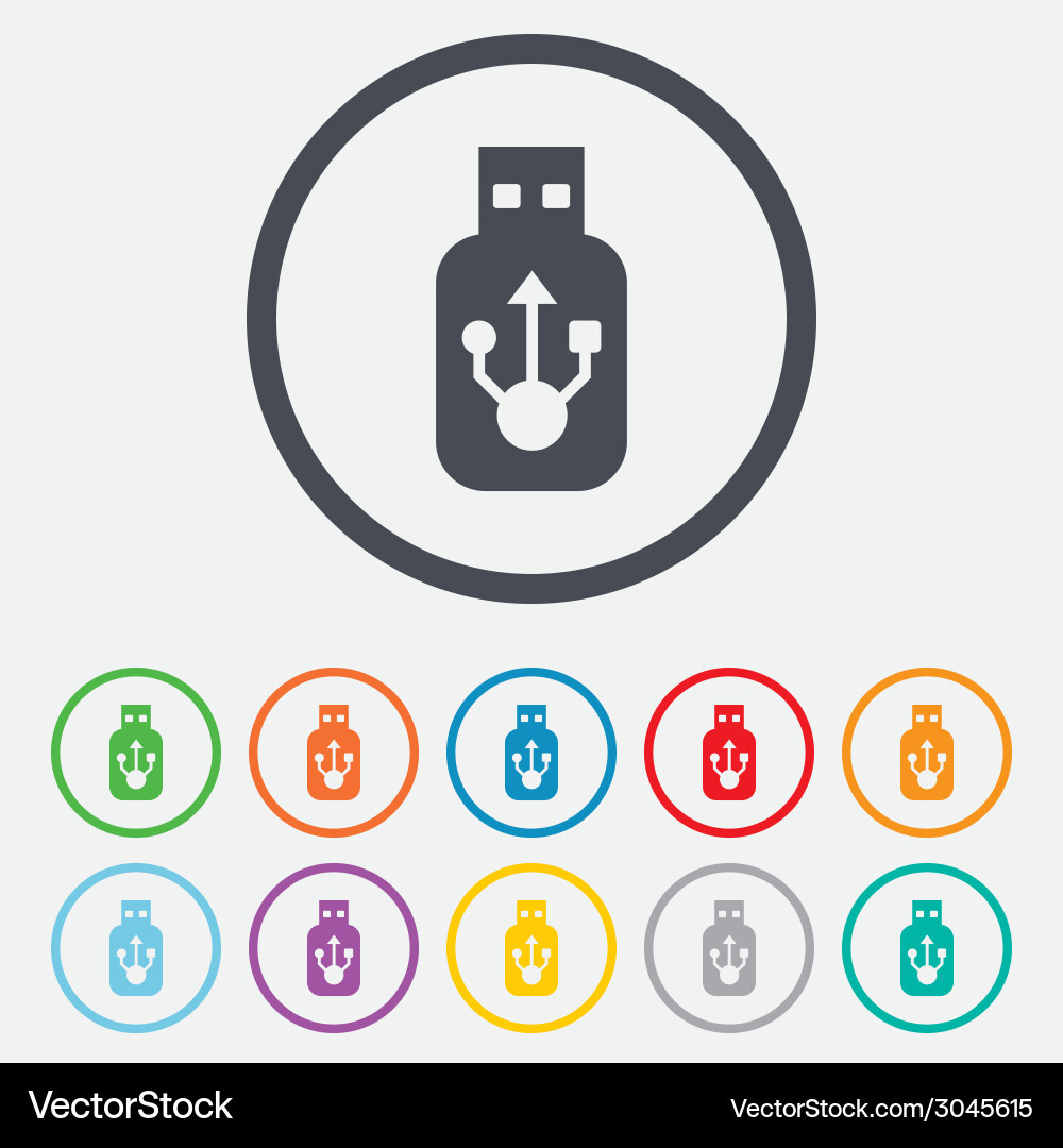 Usb sign icon flash drive stick symbol Royalty Free Vector