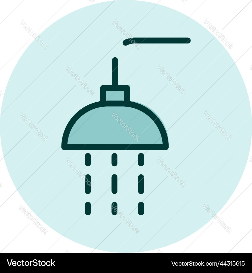 Warning sign shower on beach a white Royalty Free Vector