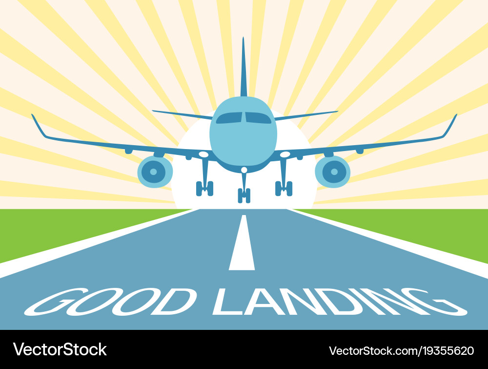 Airplane make good landing symbol excellent Vector Image