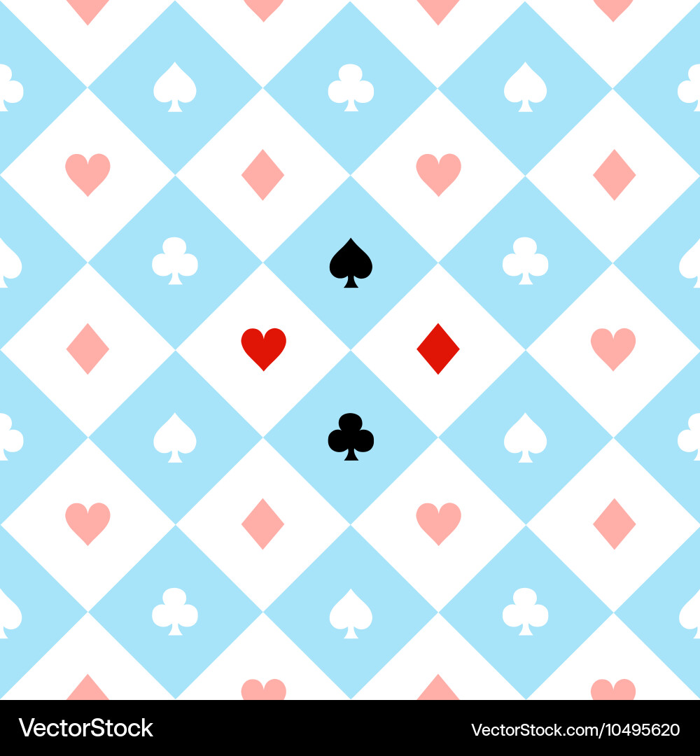 Card suits blue white chess board diamond Vector Image