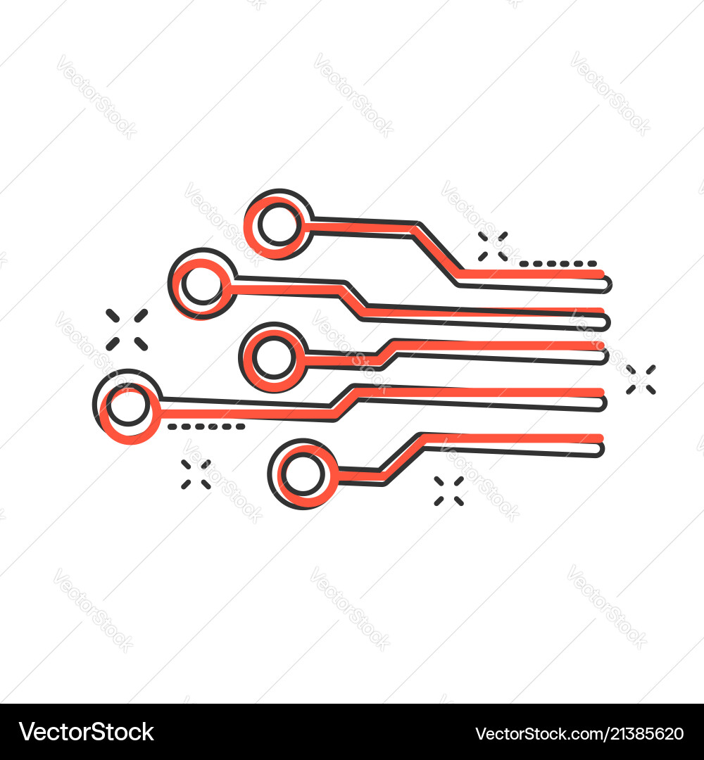 Cartoon circuit board icon in comic style Vector Image