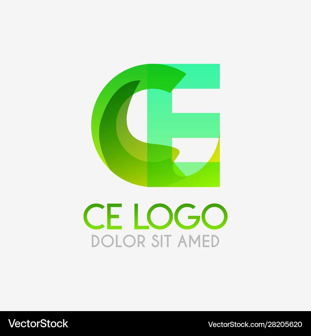 Ce logo with striking colors and gradations Vector Image