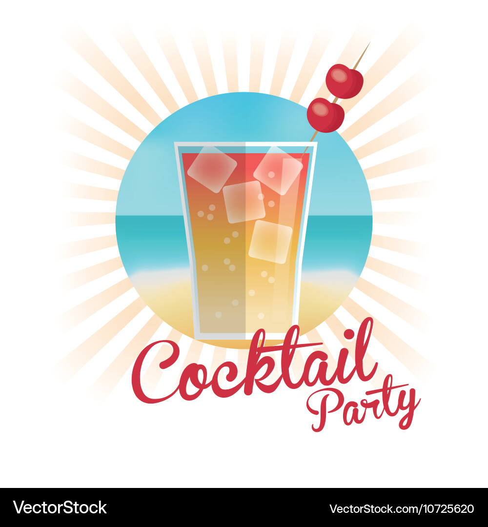 Colorful summer cocktail design Royalty Free Vector Image