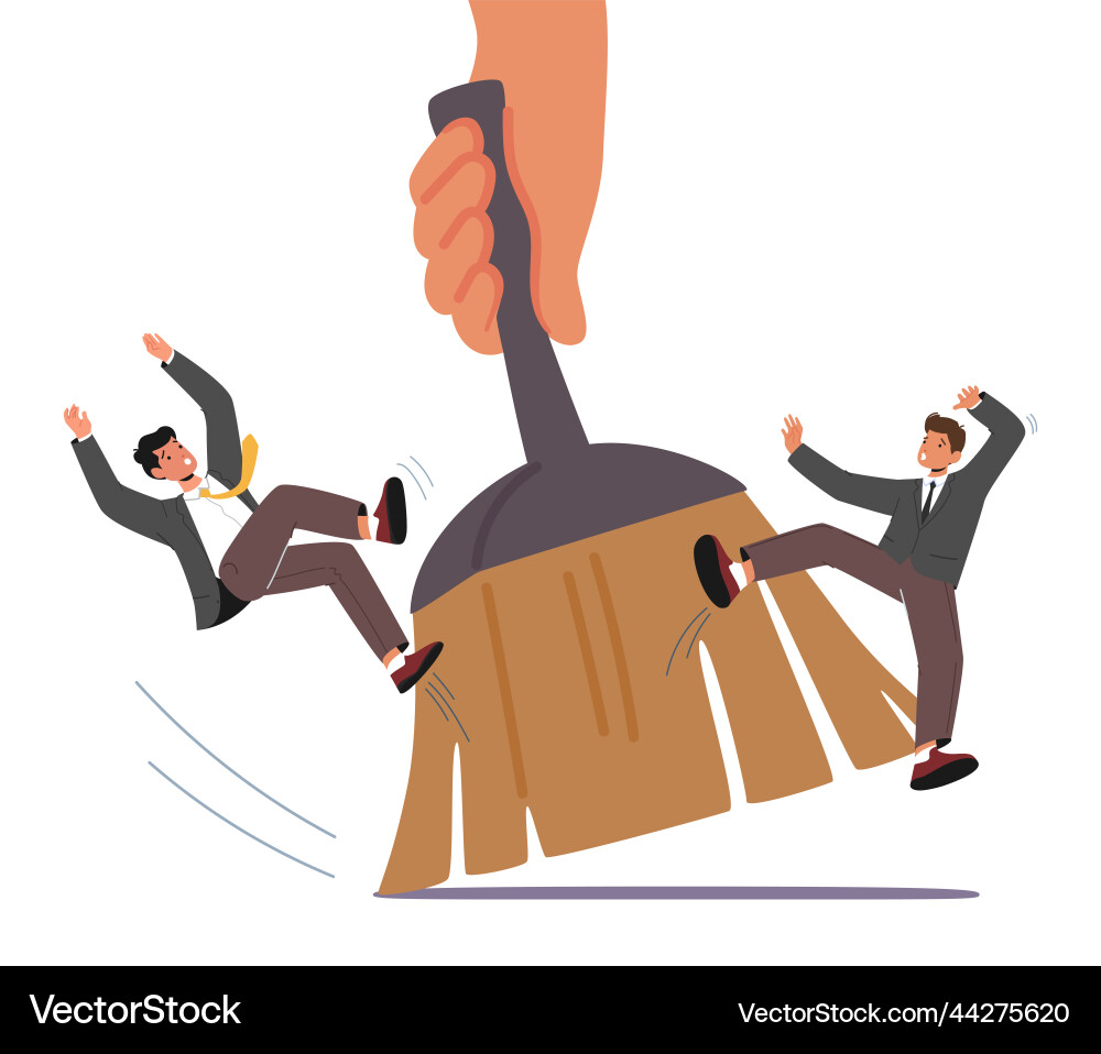 Downsnizing company personnel reduction Royalty Free Vector