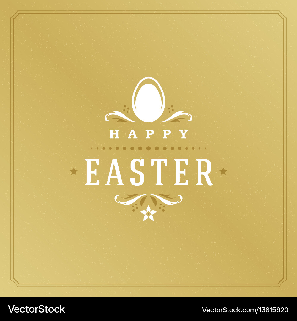 Easter greeting card text template and badge Vector Image