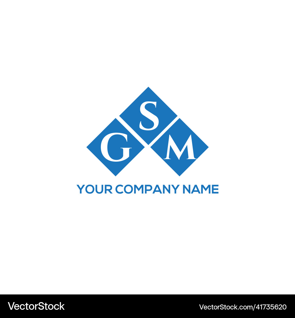 Gsm letter logo design on white background Vector Image