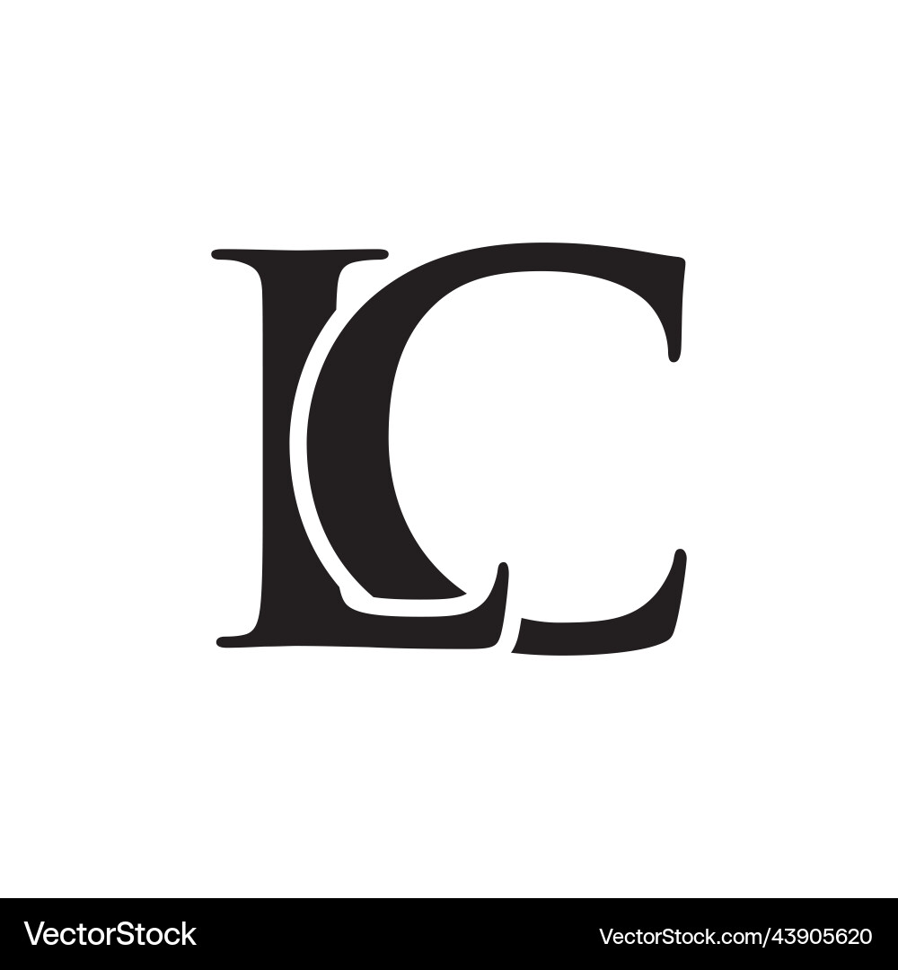Lc icon logo design isolated on white background Vector Image