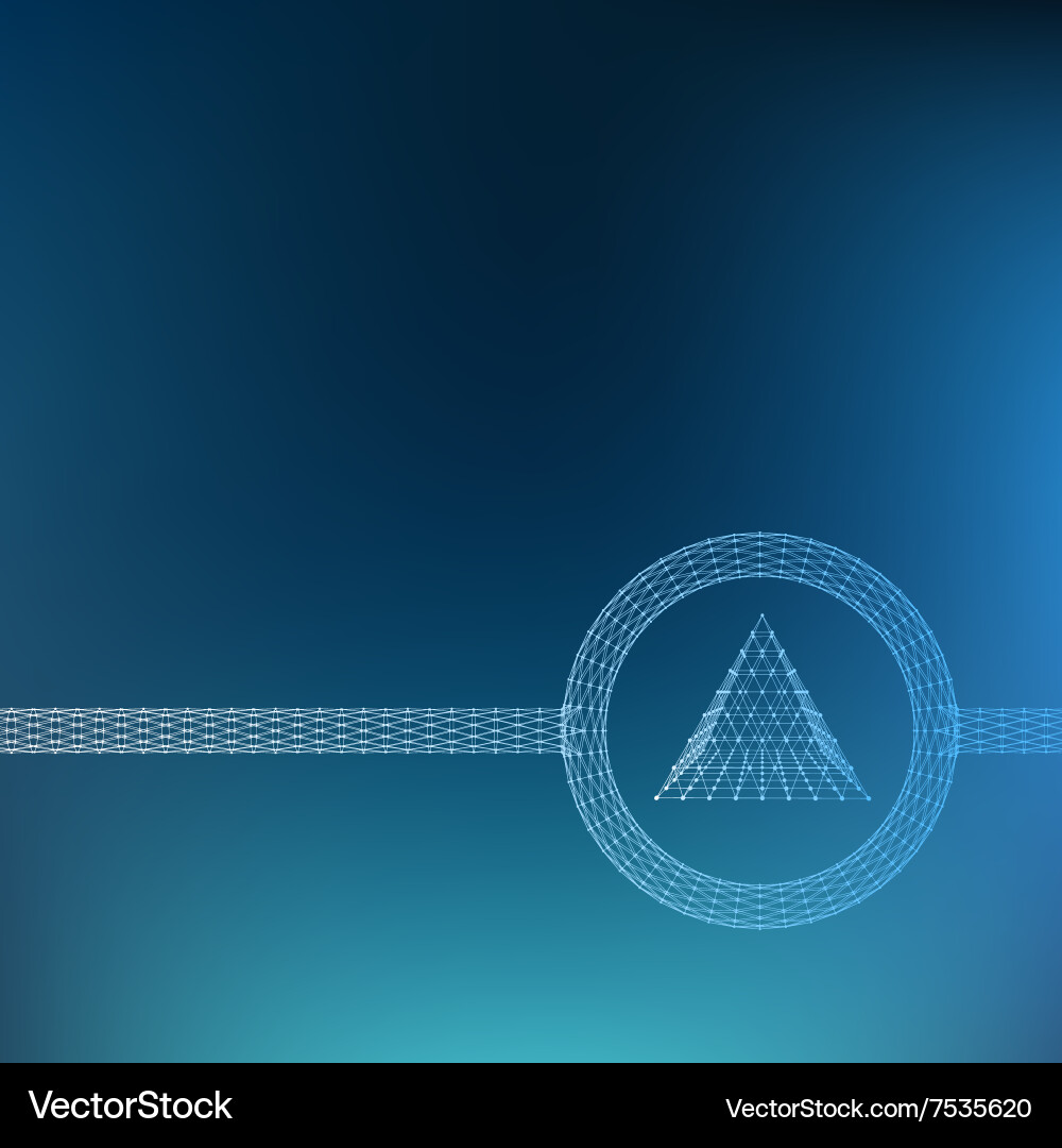 Mesh polygonal background scope of lines and dots Vector Image