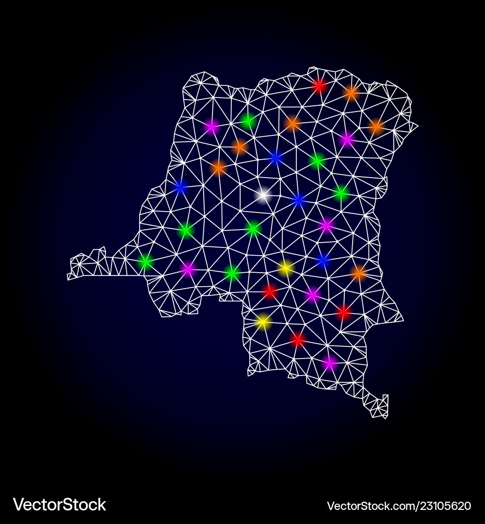 Network mesh map of democratic republic Royalty Free Vector