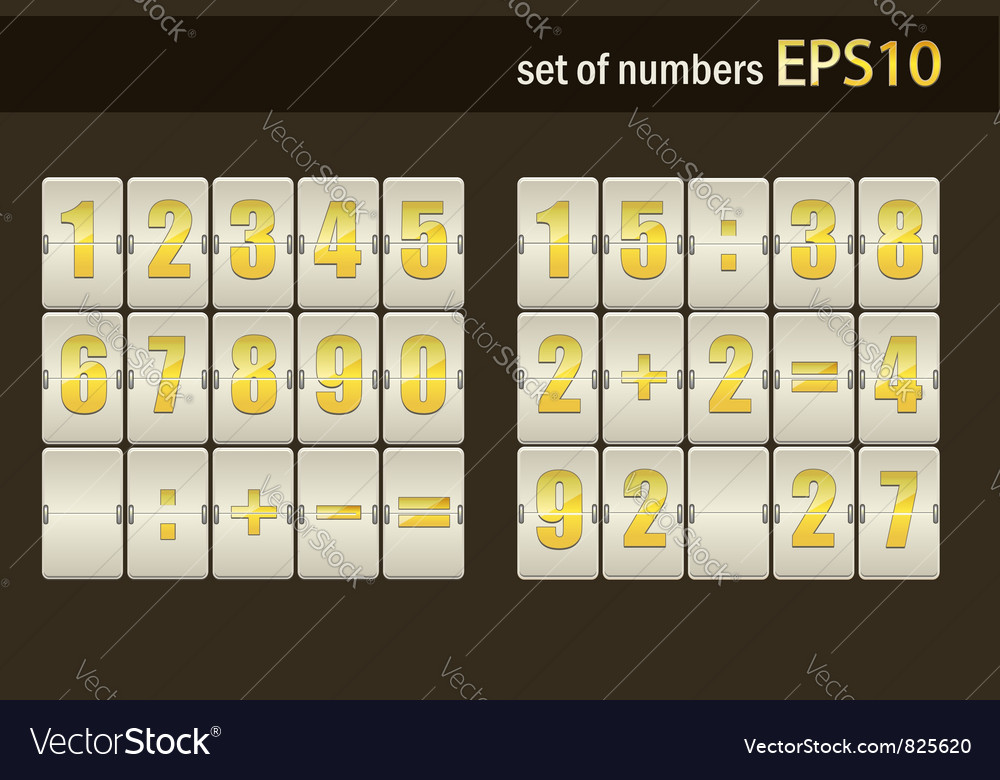 Number set from 1 to 9 Royalty Free Vector Image