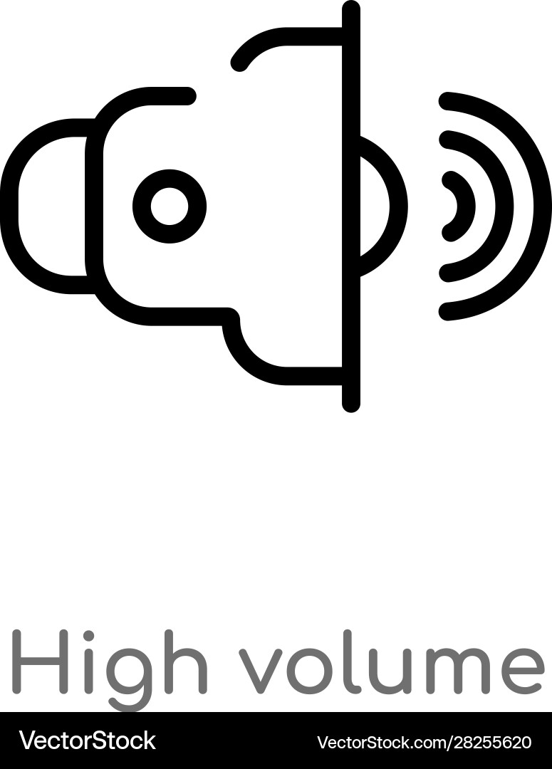 Outline high volume icon isolated black simple Vector Image