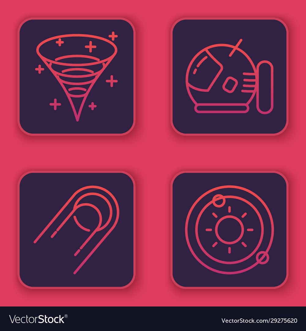 Set line black hole satellite astronaut helmet Vector Image Set line black hole satellite astronaut helmet Vector Image