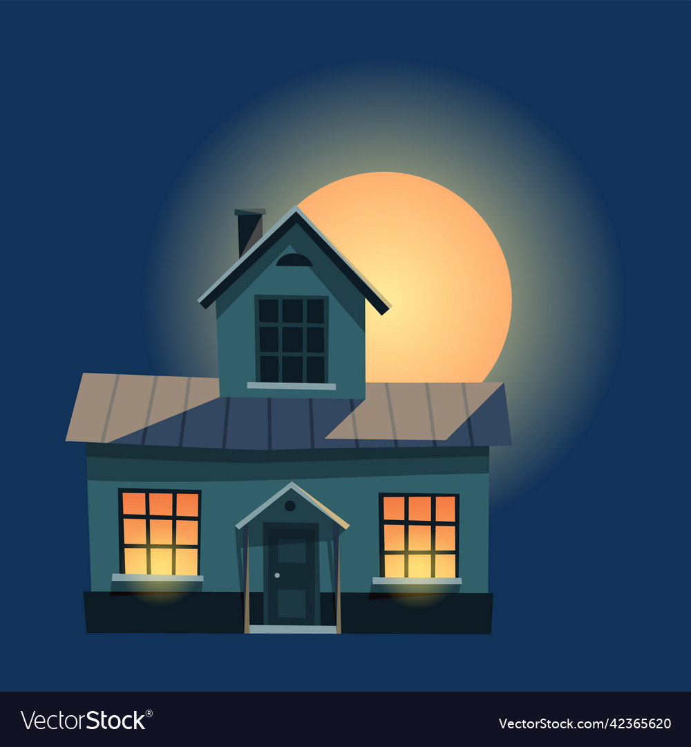 Spooky house dark scary house in night horror Vector Image Spooky house dark scary house in night horror Vector Image